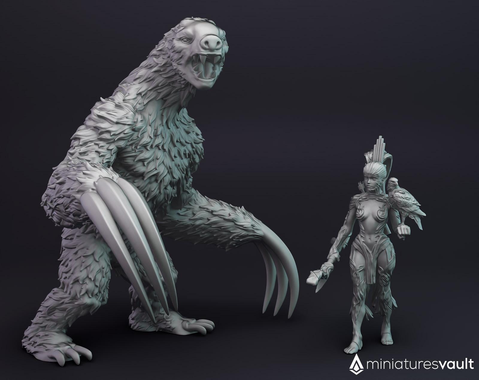 Giant Ground Sloth - Miniature for Dungeons & Dragons 5E, Tabletop RPG ...