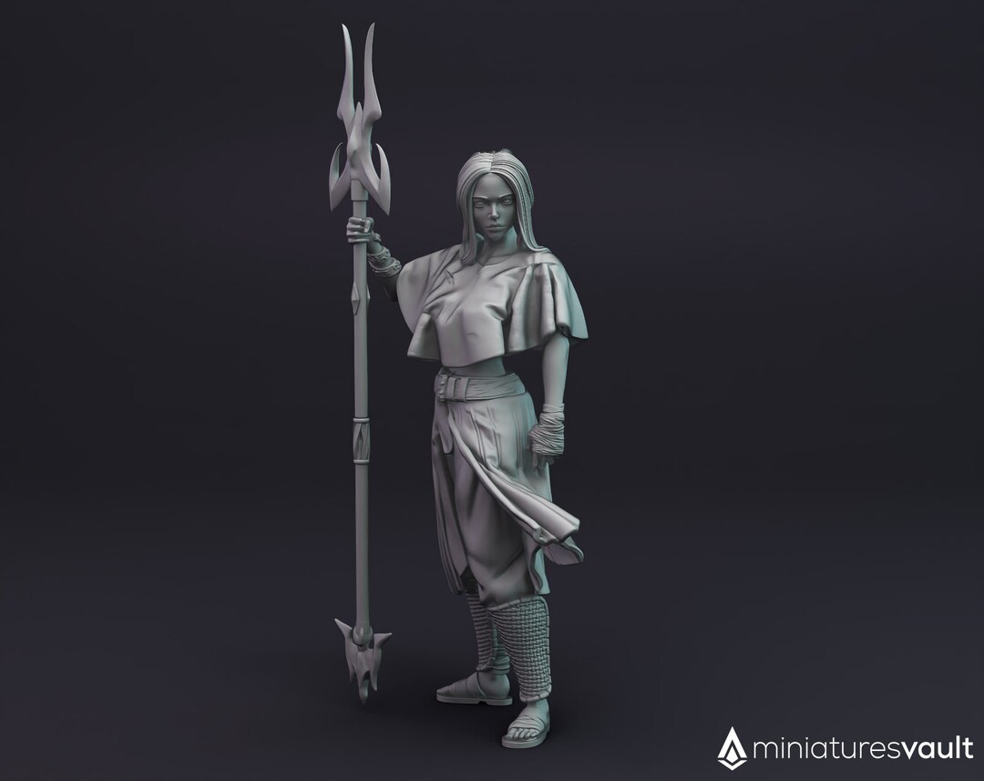Female Defender / Fighter / Monk - Miniatures for Dungeons & Dragons 5E ...
