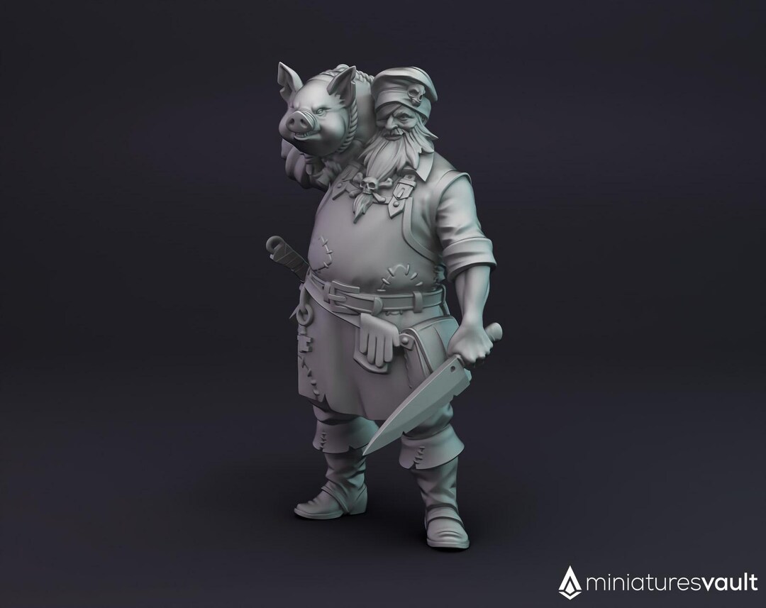 Butcher / Merchant - Miniature for Dungeons & Dragons 5E, RPG, Wargames ...