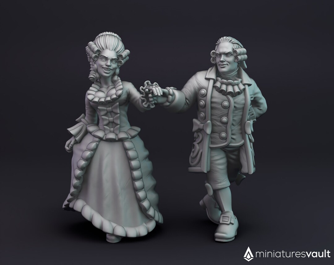 Dancing Noble Couple - Miniatures for Dungeons & Dragons 5E, Tabletop ...