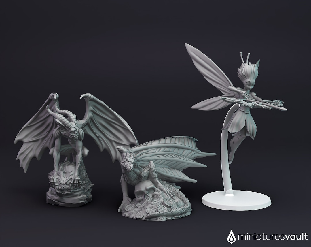 Warlock Familiars Pack / Pseudodragon, Imp, Sprite - Miniatures for ...