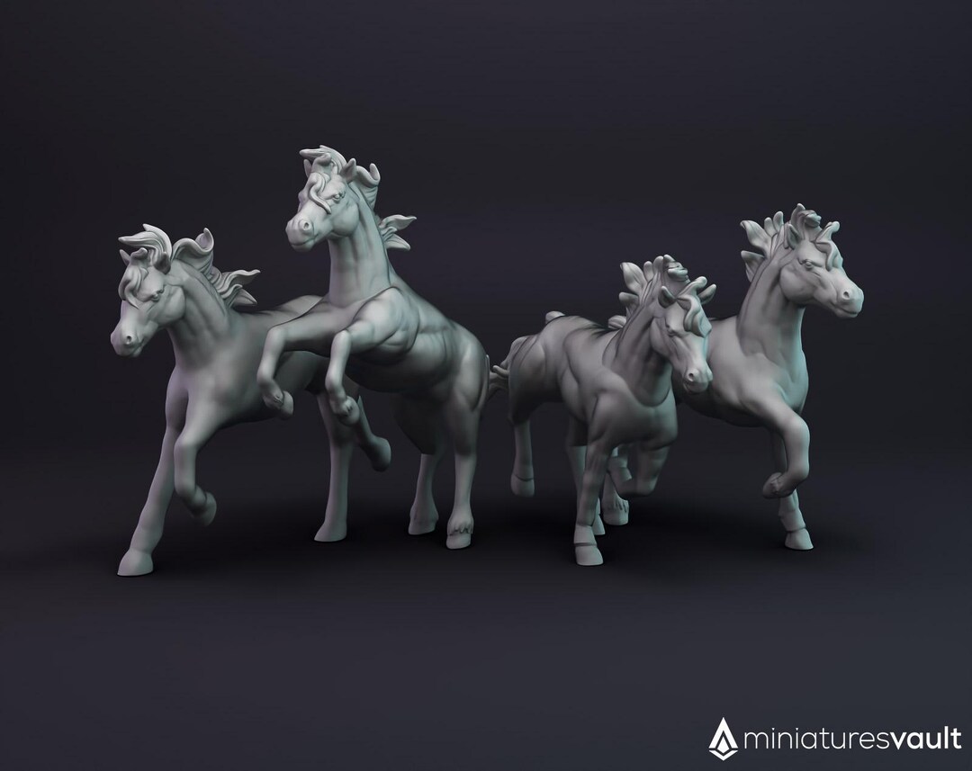 Wild Horses / Horse Pack - Miniatures for Dungeons & Dragons 5E ...