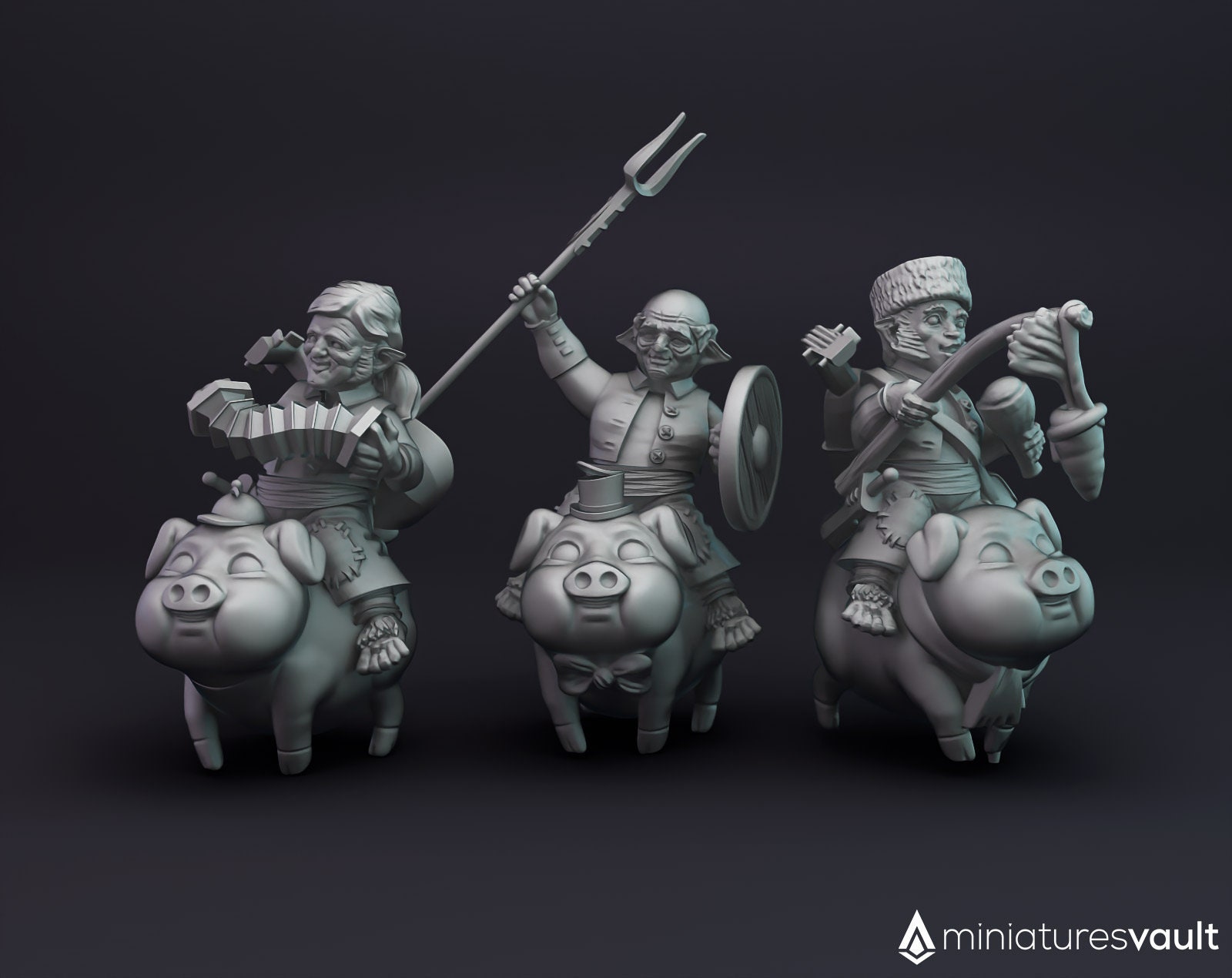 Halfling Pig Riders / Hog / Piglet / Bard - Miniatures for Dungeons ...
