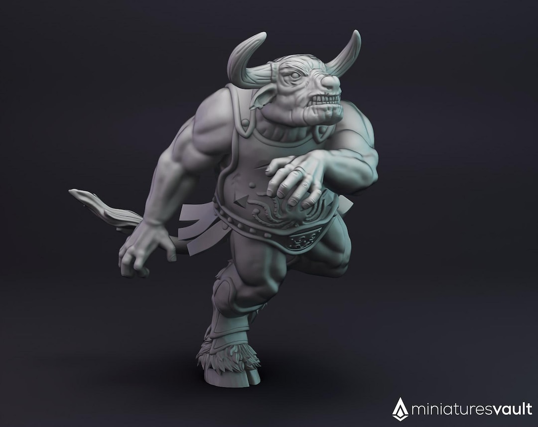 Minotaur Gladiator / Brawler / Warrior - Miniature for Dungeons ...