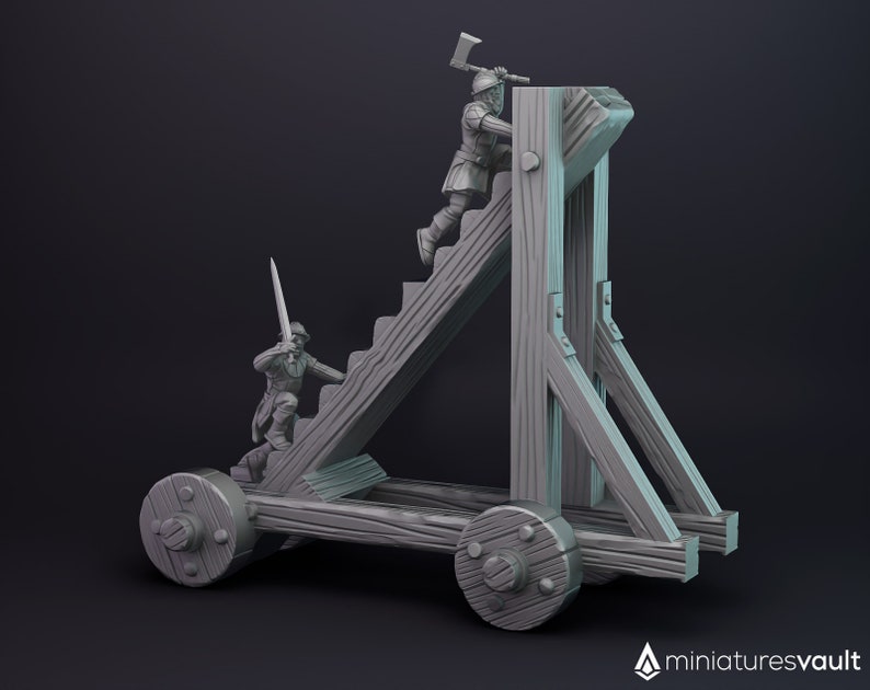 Siege Ladder With Attacking Soldiers / Siege Machine - Miniatures for ...