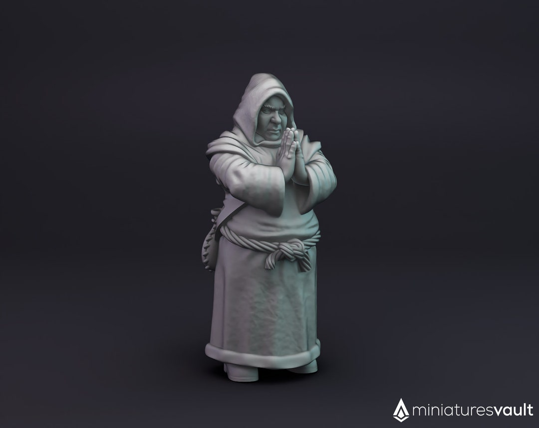 Pious Monk / Priest - Miniature for Dungeons & Dragons 5E, Tabletop RPG ...