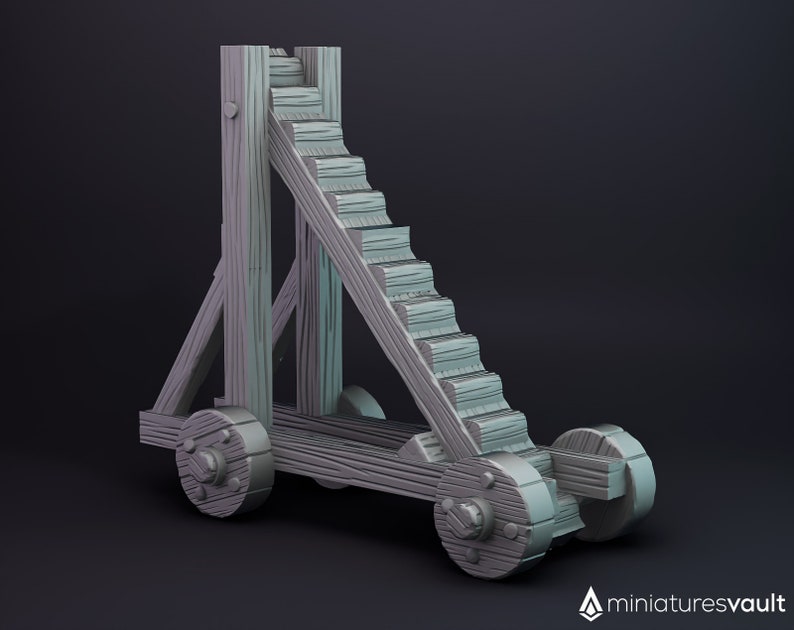 Siege Ladder With Attacking Soldiers / Siege Machine Miniatures for ...