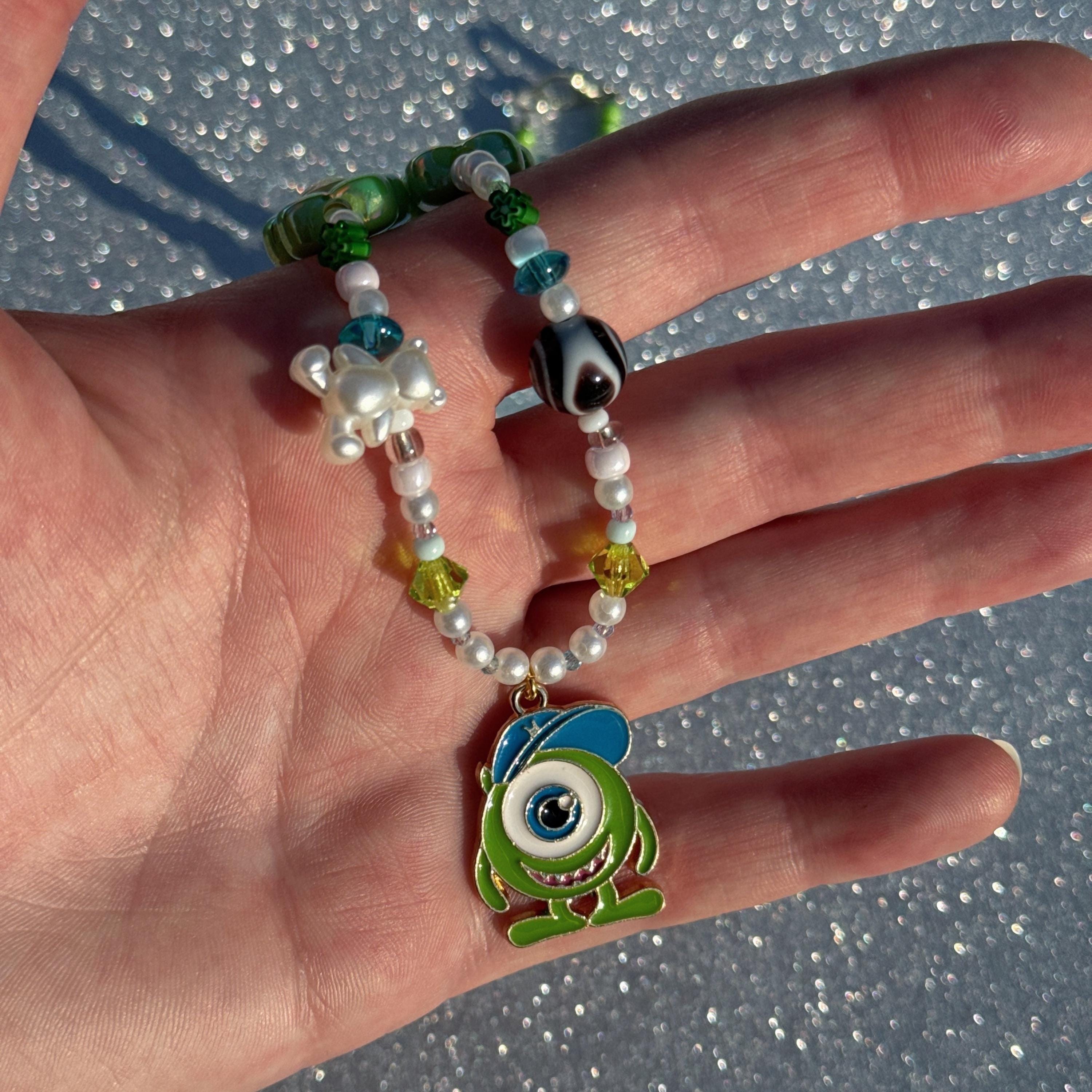Mike Wazowski Monsters Inc. Inspired Beaded Necklace - Y2k, Cute Trendy ...