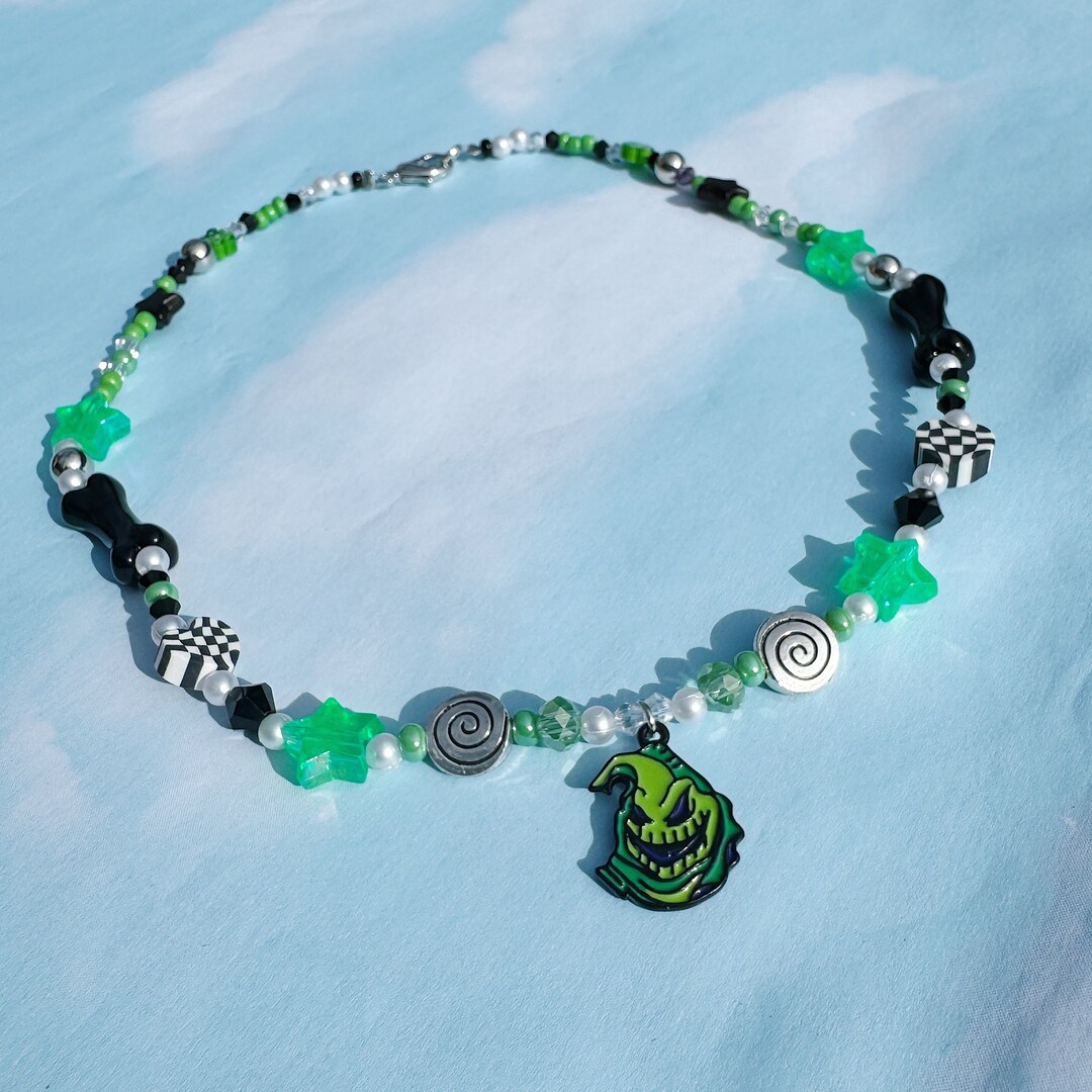 Oogie Boogie Inspired Beaded Necklace - Y2k, Spooky, Cute Trendy ...