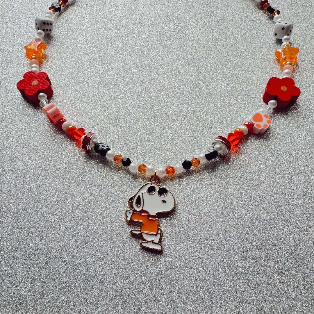 Joe Cool Snoopy Inspired Beaded Necklace - Peanuts Cartoon, Character ...