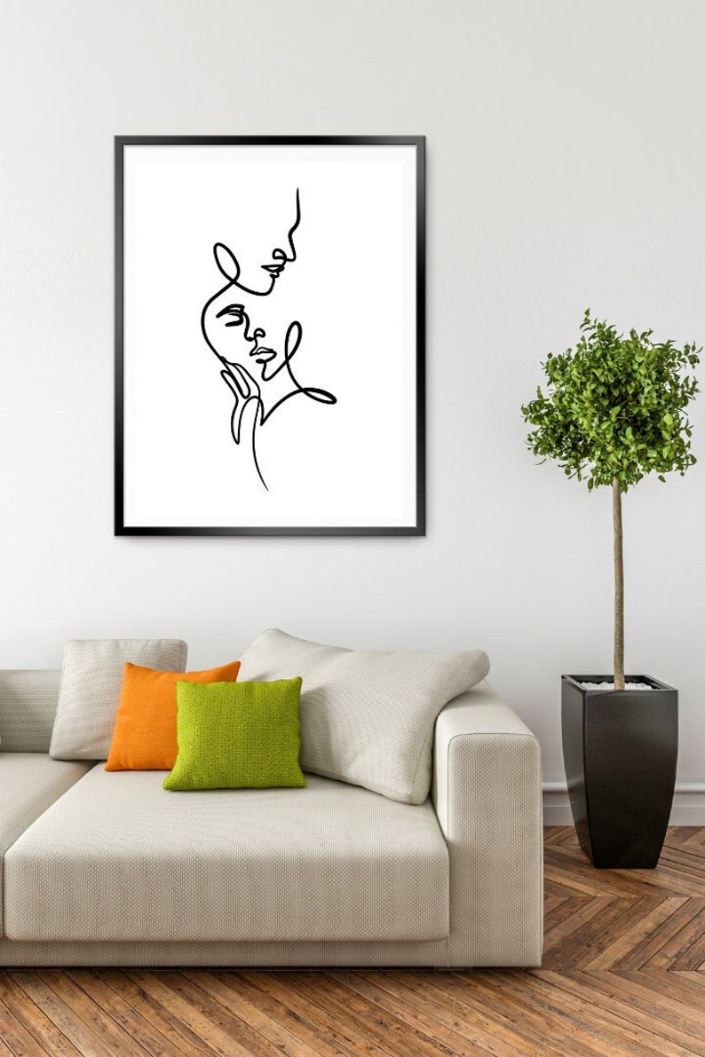 Couples Wall Art, Home Decor, Line Art - Etsy