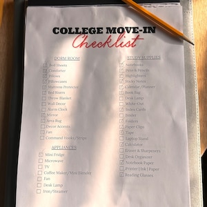 Best College Move-in Checklist, Freshman Essentials Checklist, College ...