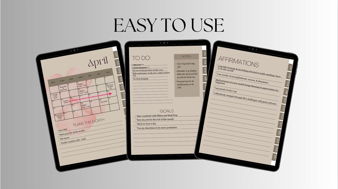 Digital Monthly Planner, Easy Use Planner, Monthly Planner - Etsy