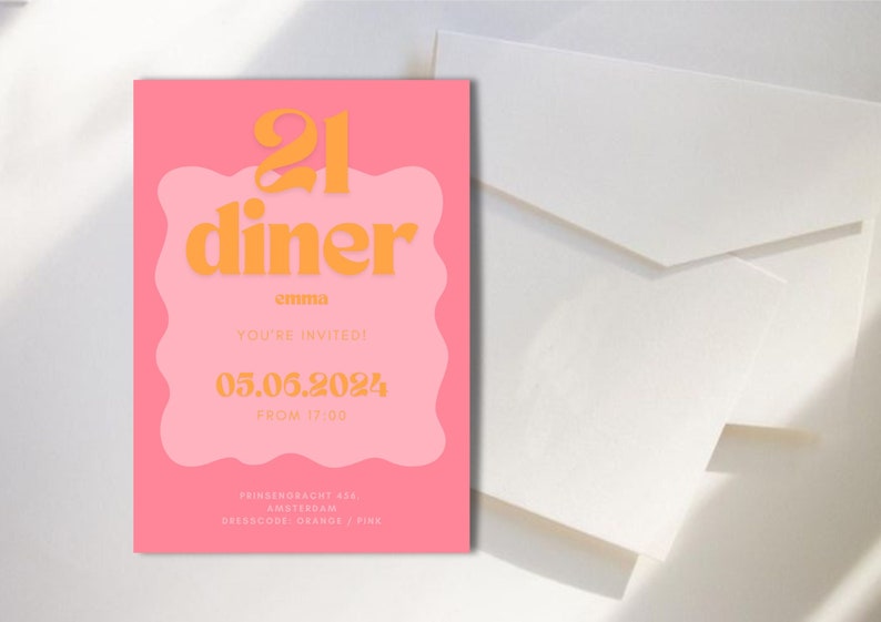 21 Diner Invitation Menu Namecards Template Set Digitally Editable ...