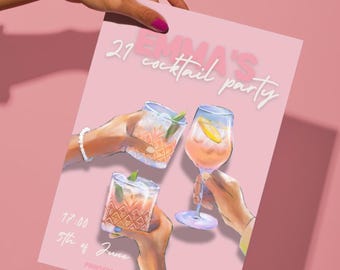 21 Diner Invitation Template Digitally Editable Classy Cocktail - Etsy