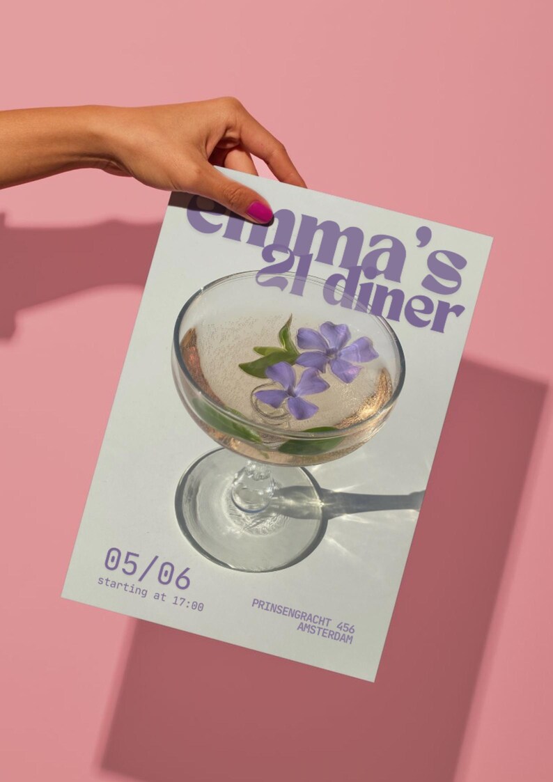 21 Diner Invitation Template Digitally Editable Classy Cocktail - Etsy