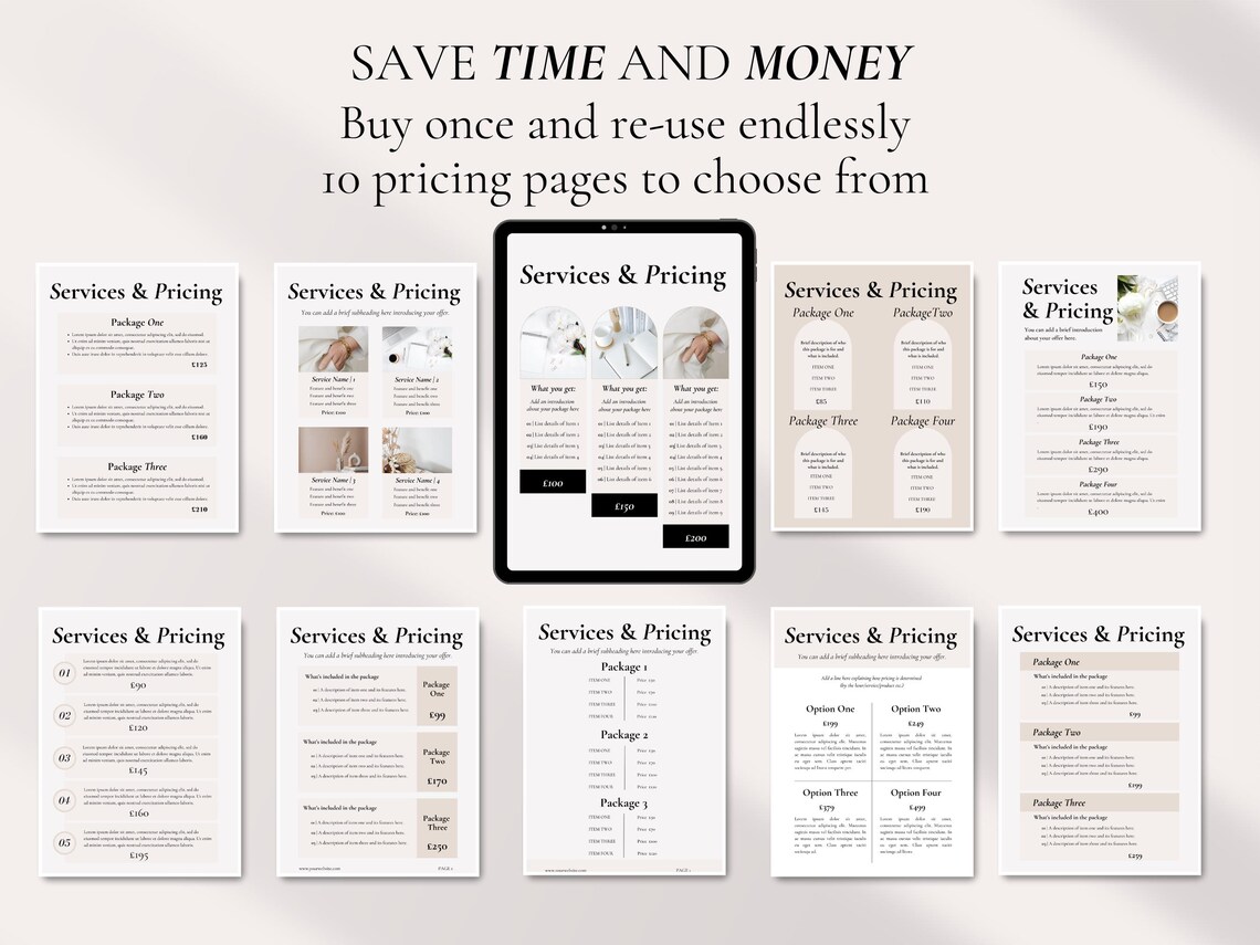 Services & Pricing Guide Template Client Brochure Case Studies Template Price Lists Canva ...