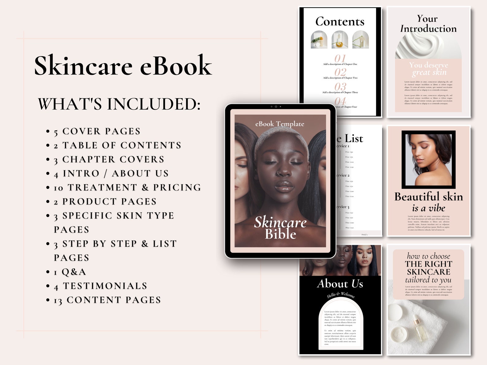 Skincare Ebook Template Skincare Workbook Canva Ebook Skin Luxury ...