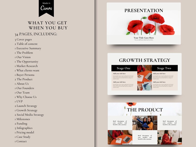Canva Business Presentation Template: Editable Pitch Deck (digital ...