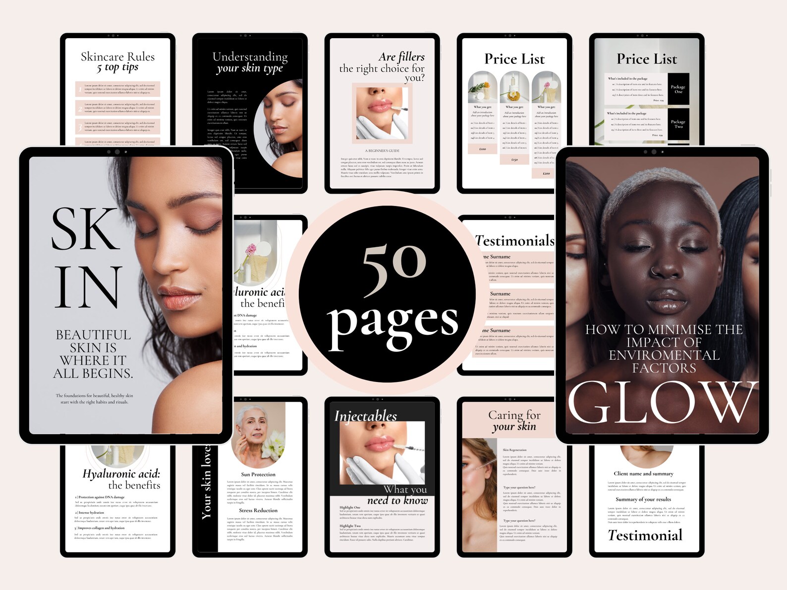 Skincare Ebook Template Skincare Workbook Canva Ebook Skin Luxury ...