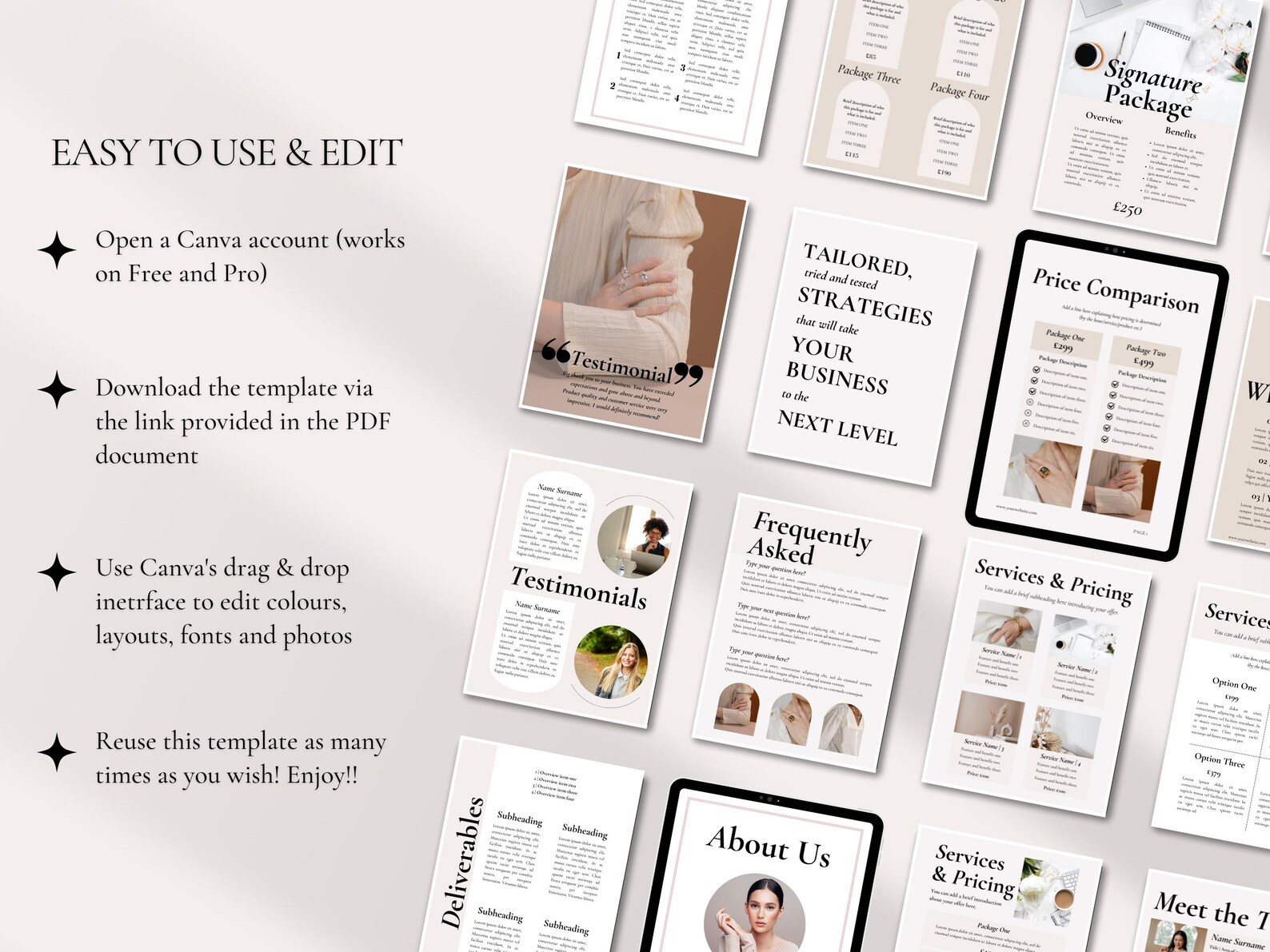 Services & Pricing Guide Template Client Brochure Case Studies Template Price Lists Canva ...