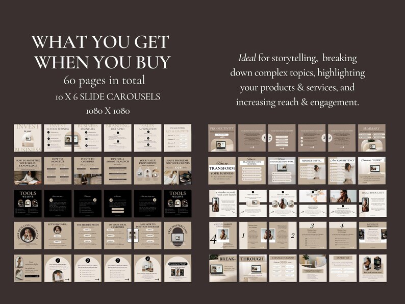 Minimalist Instagram Carousel Templates, Aesthetic Carousel Posts for ...