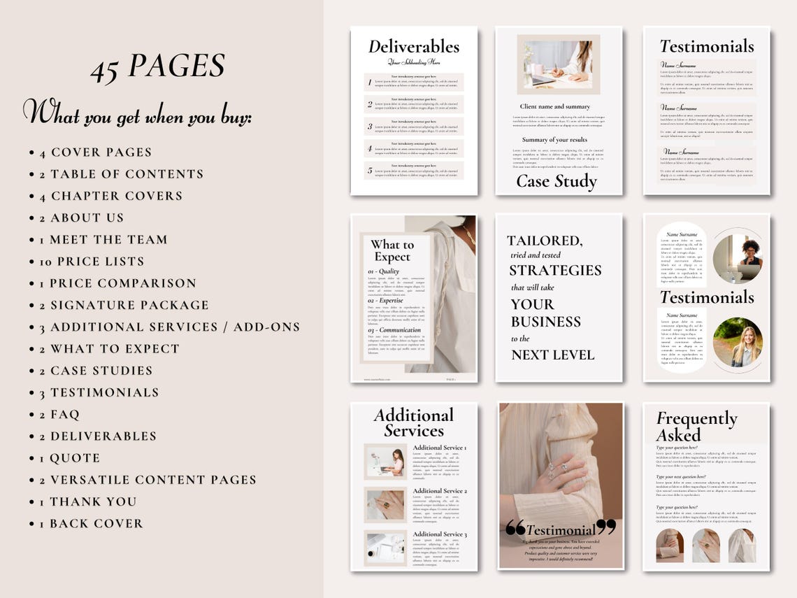 Services & Pricing Guide Template Client Brochure Case Studies Template Price Lists Canva ...
