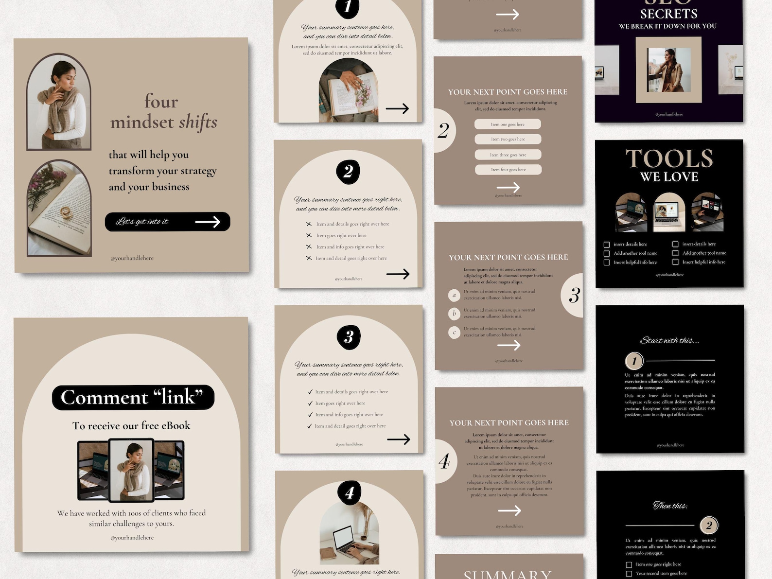 Minimalist Instagram Carousel Templates, Editable Carousel Posts for ...