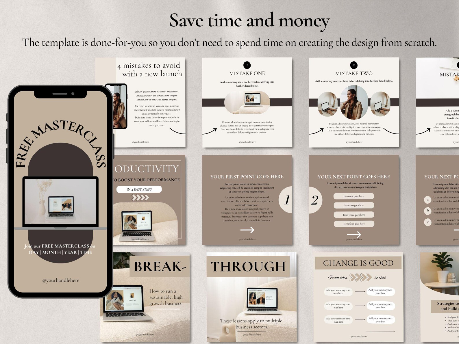 Minimalist Instagram Carousel Templates, Aesthetic Carousel Posts for ...