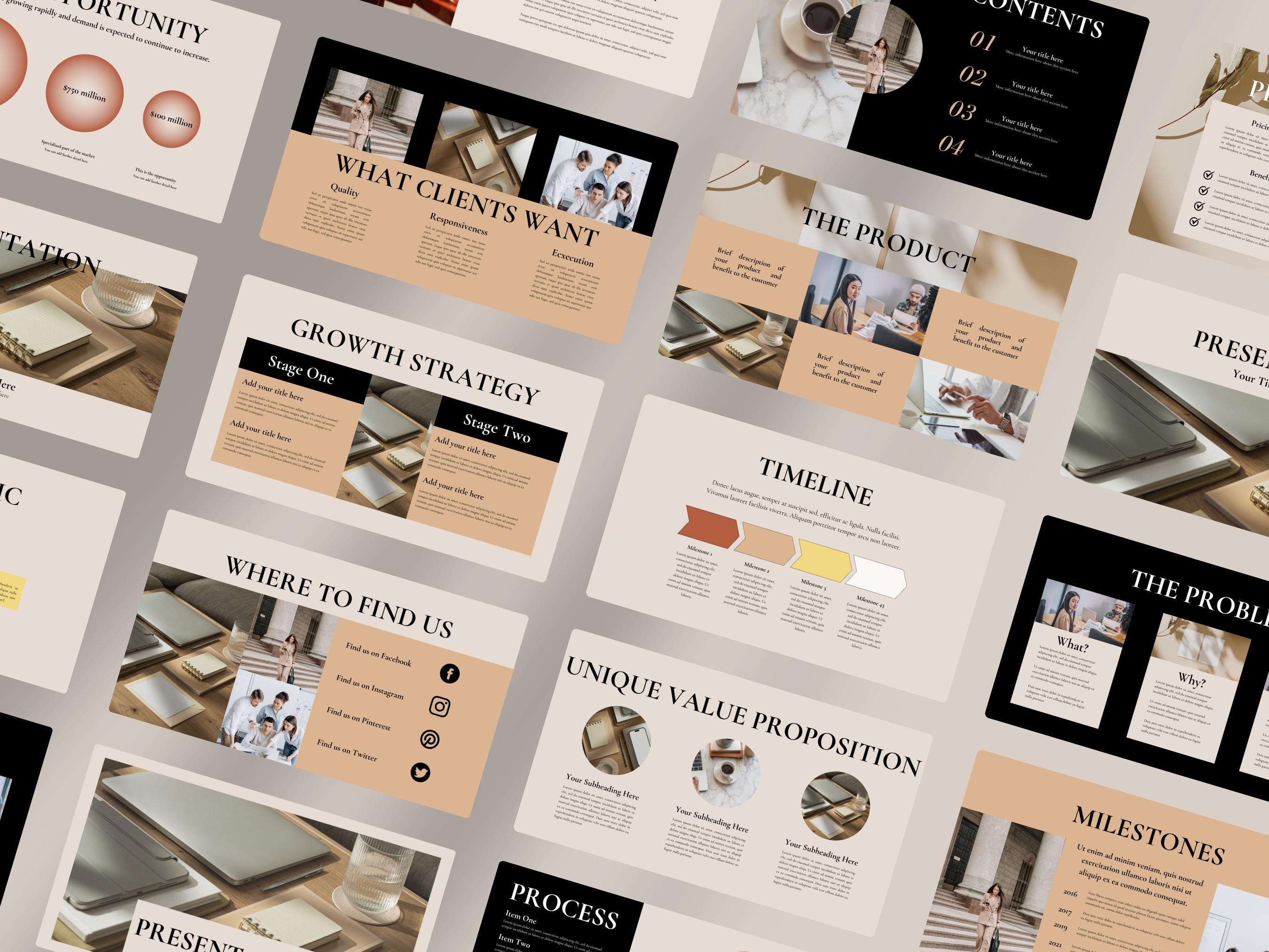 Presentation Template Canva Start up Pitch Deck Template Small Business ...