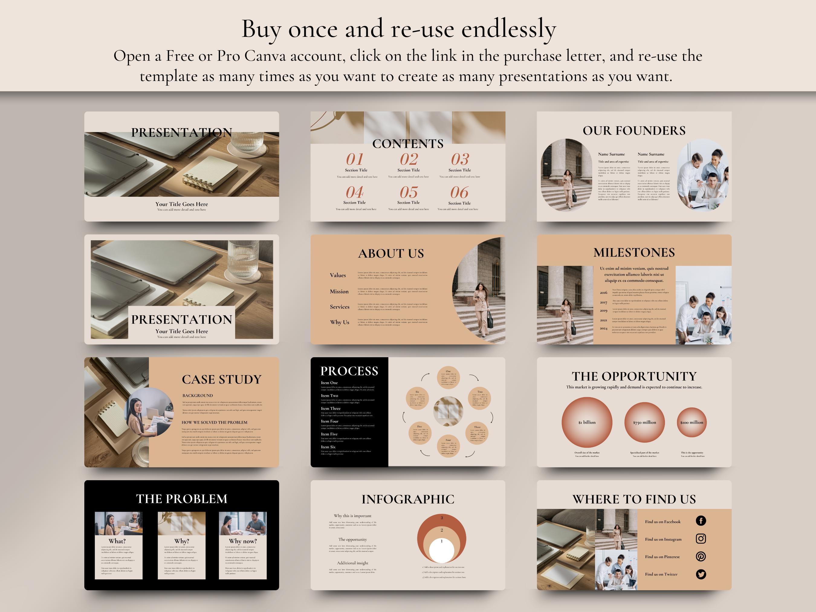 Pitch Deck Template, Canva Proposal, Business Presentation, Marketing ...