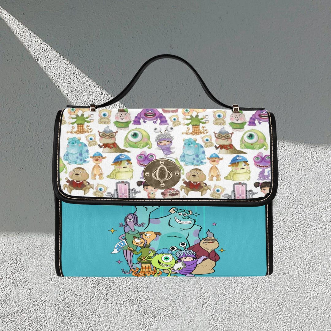 Character Monster Lock Bag black Shoulder Strap, Black Edging - Etsy
