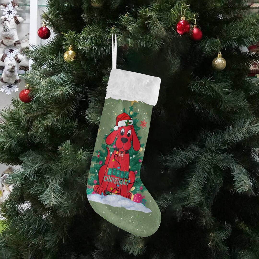 Christmas Red Dog Stocking - Etsy