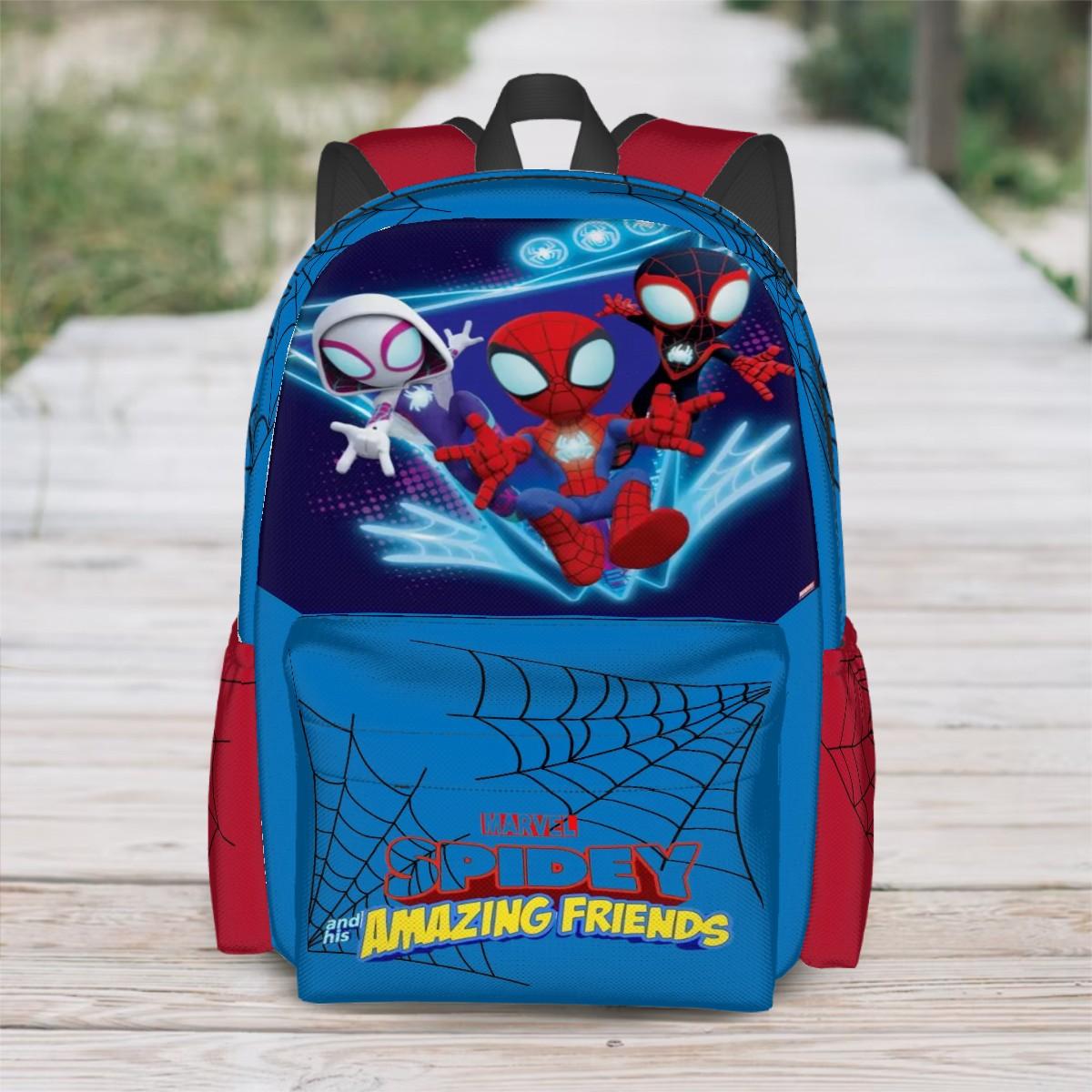 Character Spidey Friends Large Capacity Oxford Backpack With Cloth Side ...