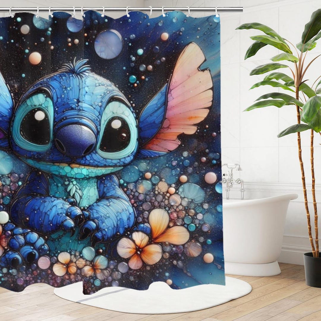 Character Stitch Shower Curtain Set - Etsy