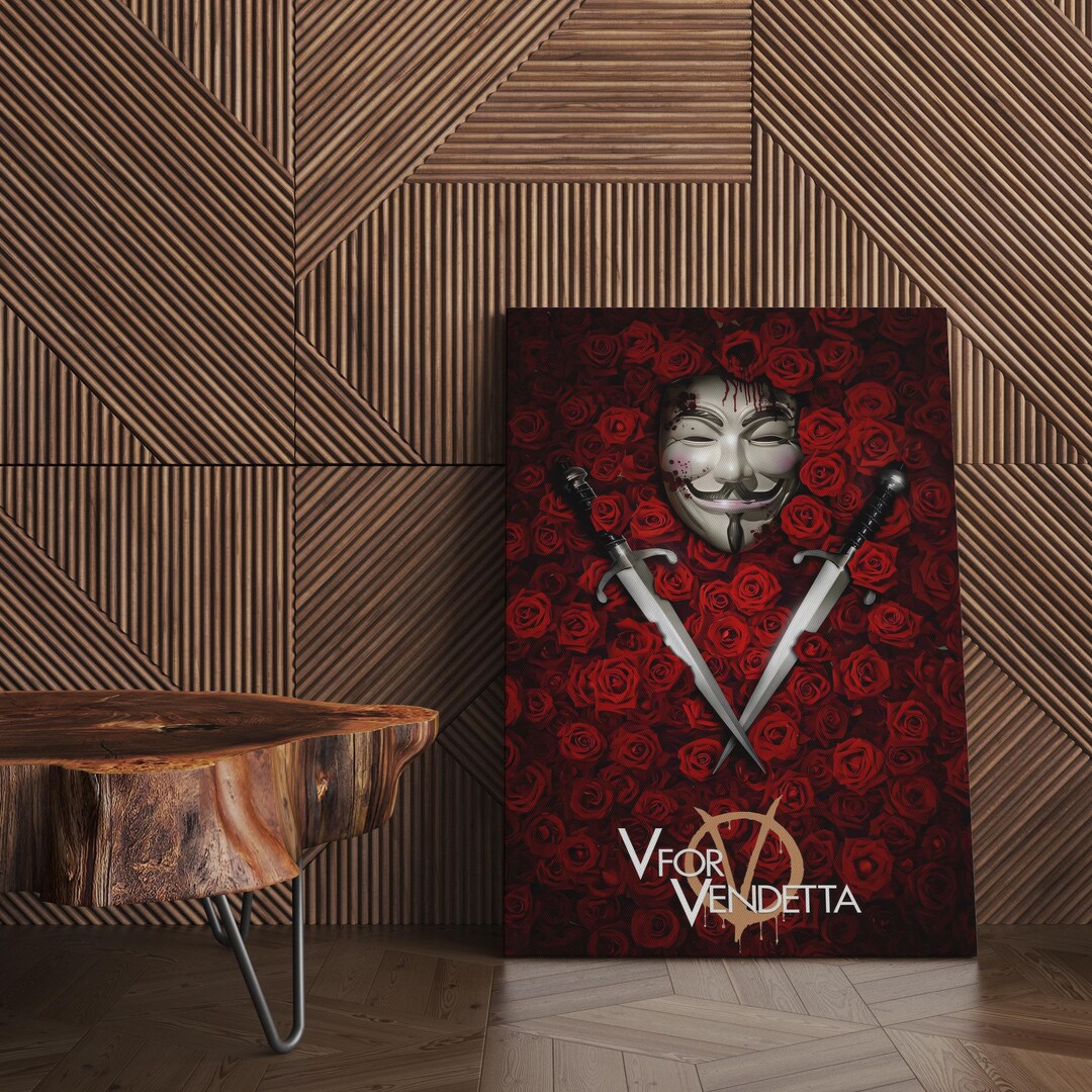 V for Vendetta Poster, Guy Fawkes Mask Art Print, Iconic Movie Wall ...