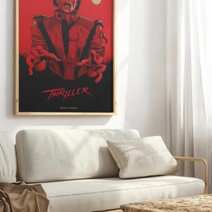 Michael Jackson Thriller Poster, Iconic 80's Music Art, Retro Thriller ...