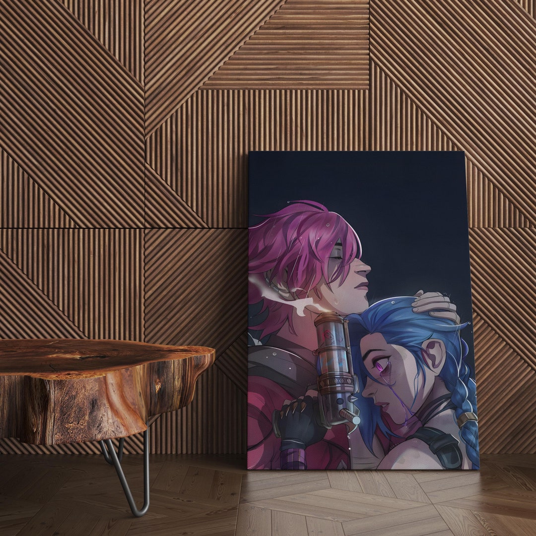 Arcane Vi and Jinx Art Print, League of Legends Wall Art, Emotional Vi ...