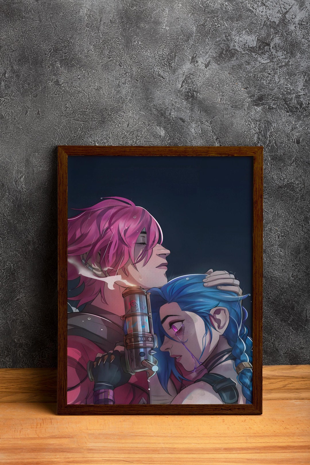 Arcane Vi and Jinx Art Print, League of Legends Wall Art, Emotional Vi ...