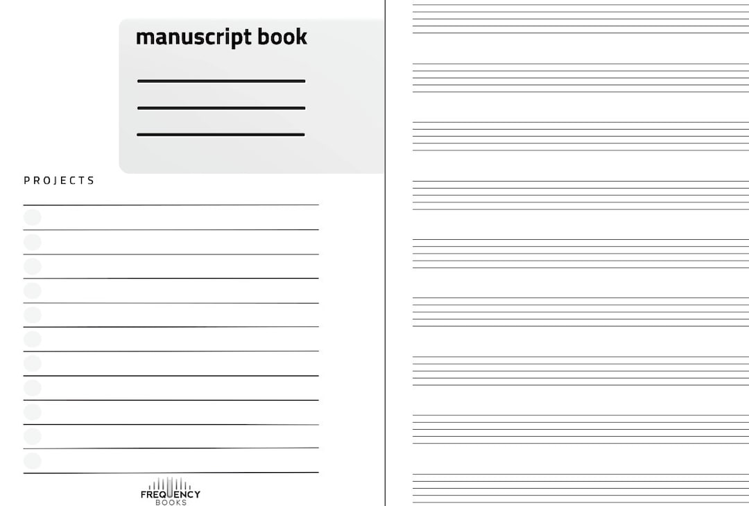 Printable Pdf Manuscript Paper A5 120 Pages Etsy