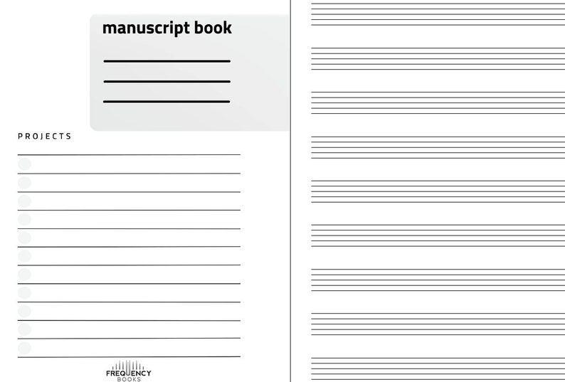 Printable PDF Manuscript Paper - A5 120 Pages - Etsy