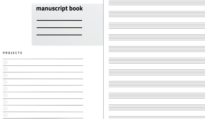 Printable PDF Manuscript Paper - Letter 120 Pages - Etsy Australia