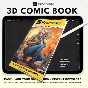3D Procreate Comic Template Mockup | Procreate Comic Art | Comic ...