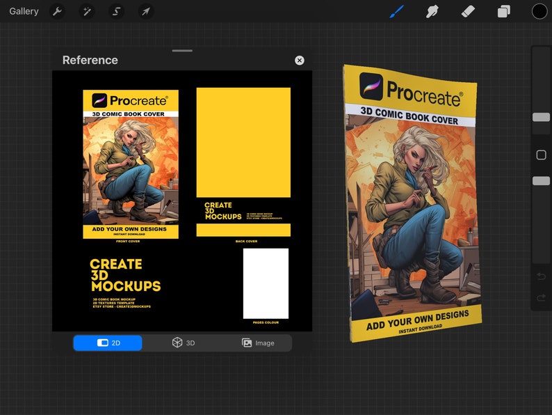 3D Procreate Comic Book Template Mockup | Procreate Comic Art | Comic ...