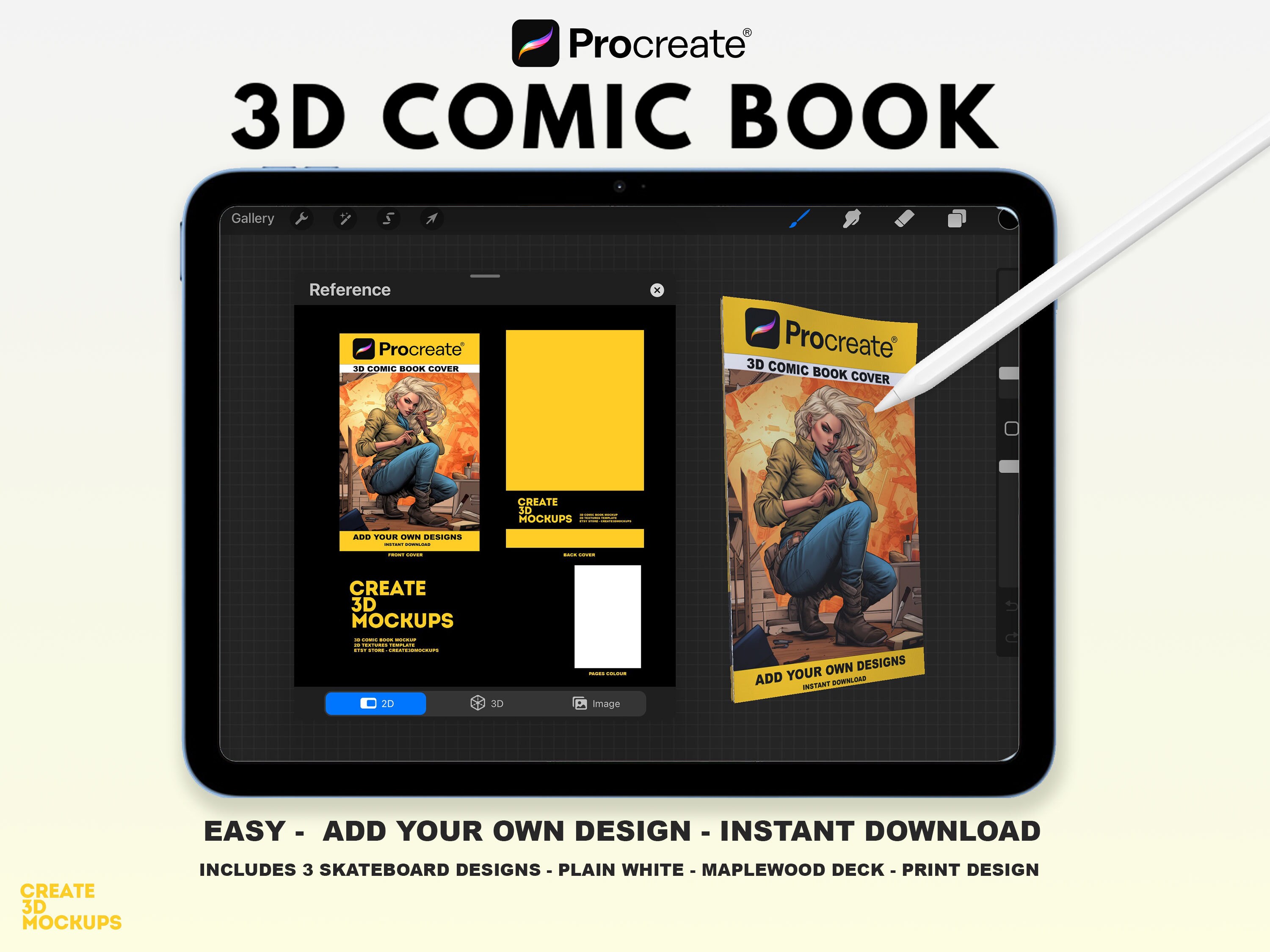 3D Procreate Comic Template Mockup | Procreate Comic Art | Comic ...
