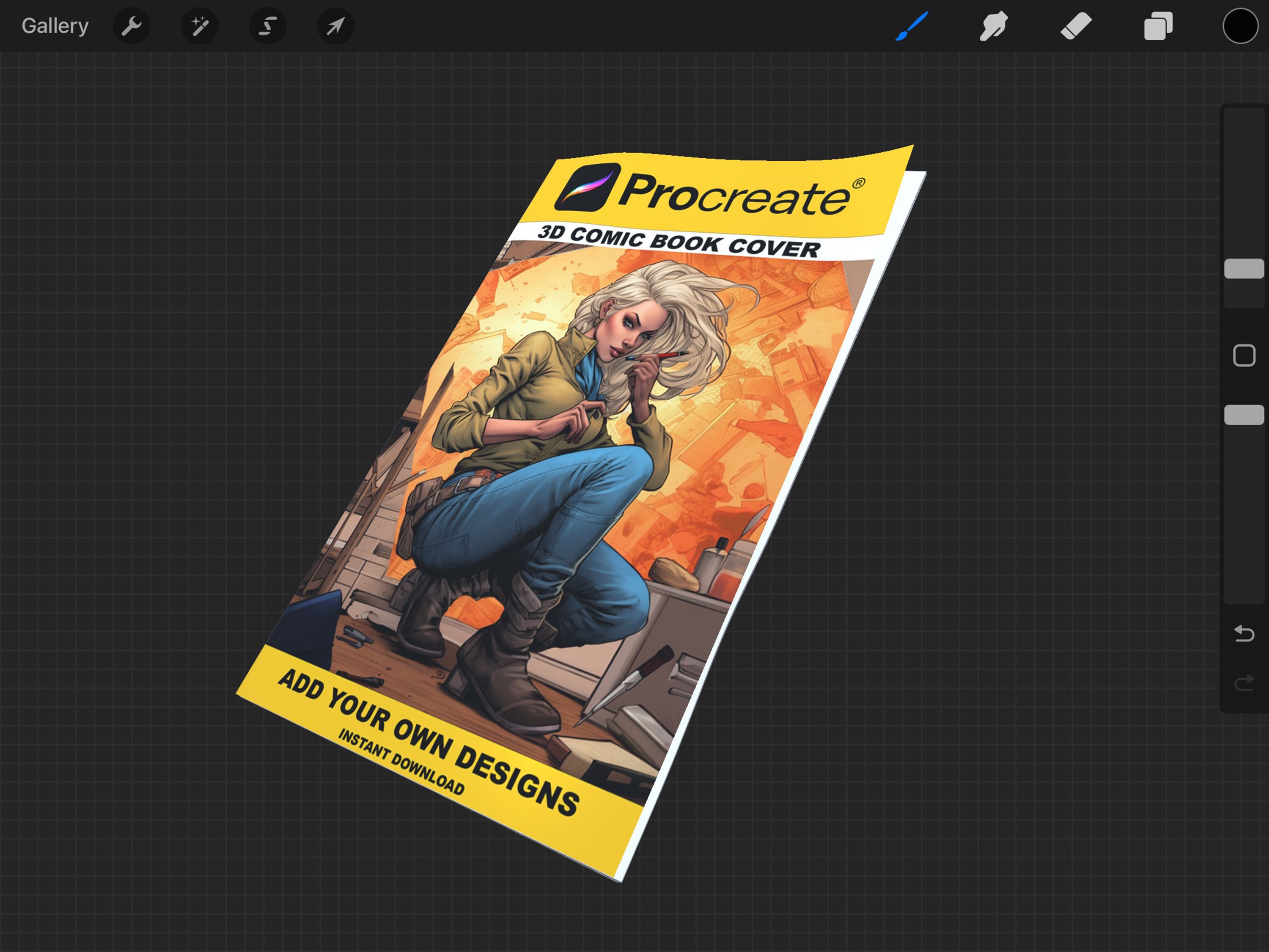 3D Procreate Comic Book Template Mockup | Procreate Comic Art | Comic ...
