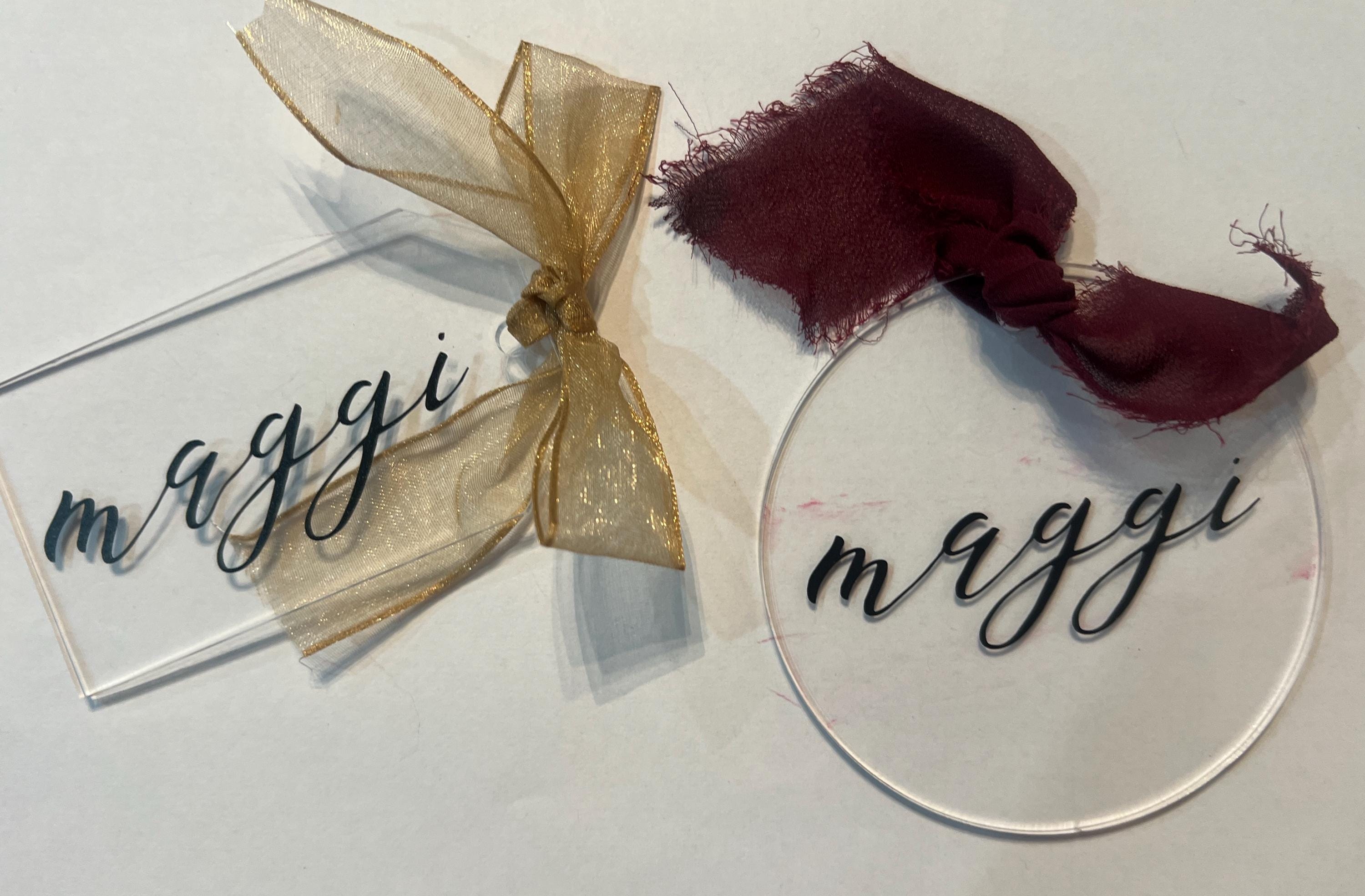 Custom Acrylic Name Tags With Ribbon - Perfect for Weddings, Birthdays ...