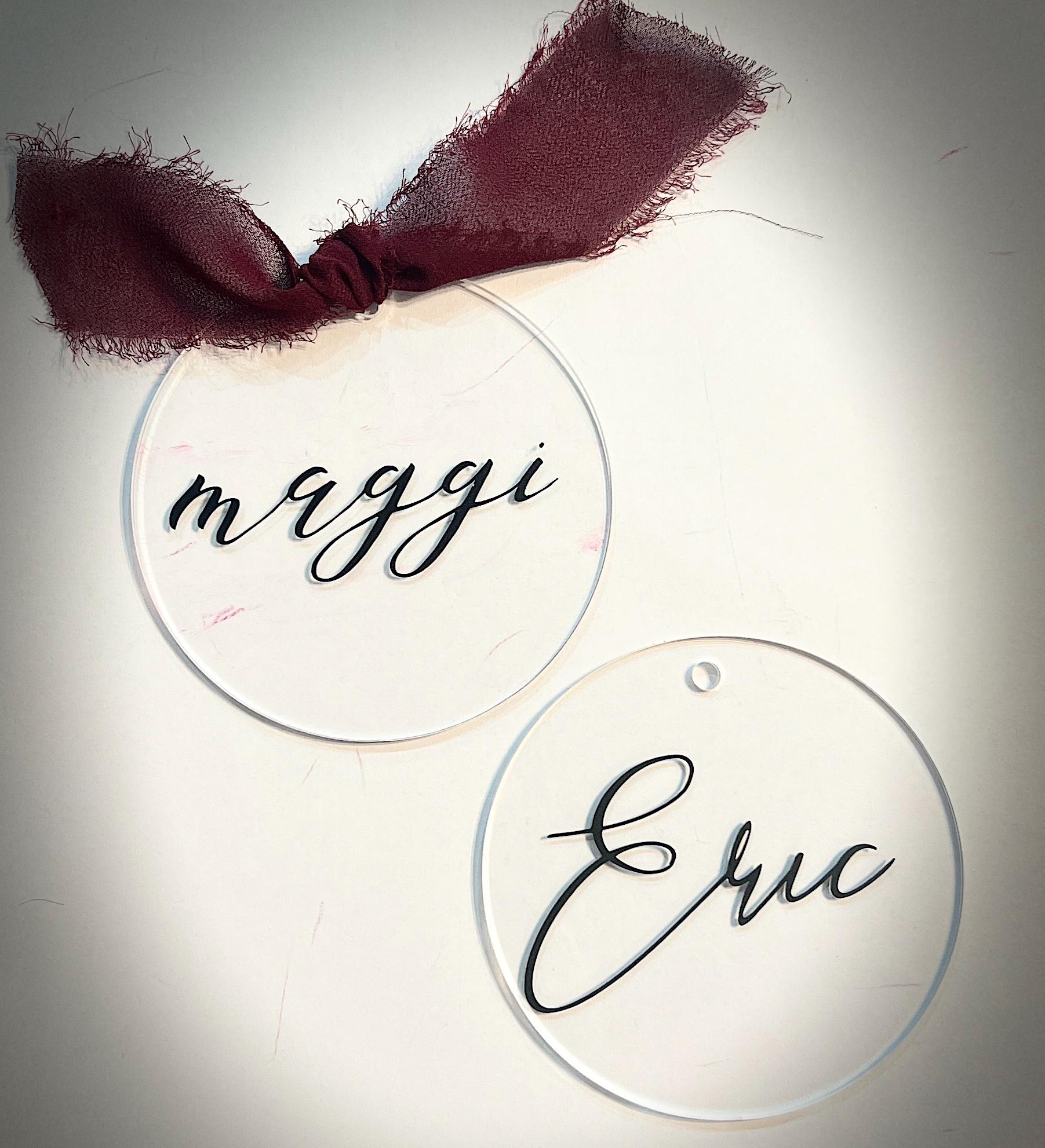 Custom Acrylic Name Tags With Ribbon - Perfect for Weddings, Birthdays ...