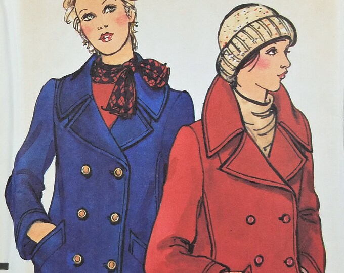 Vintage Coat Sewing Pattern Vogue 8689 Size 14 Bust 36 Double Breasted ...
