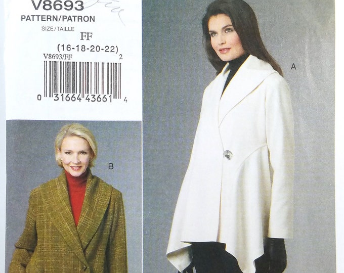 Vogue V 8693 Marcy Tilton Jacket Pattern Size 16 18 20 22 Artsy ...